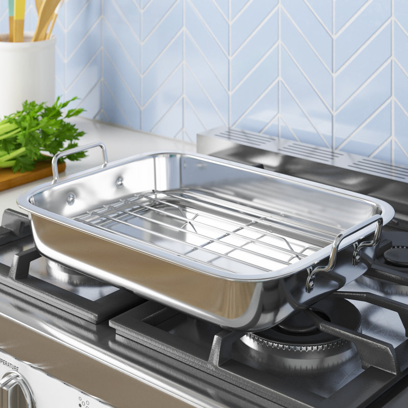 Wayfair Basics Stainless Steel Roasting Tray In Mirror Finish wayfair-basics-stainless-steel-roasting-tray-in-mirror-finish